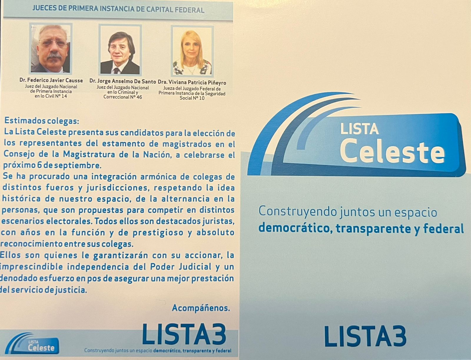 Elecciones – Lista Celeste